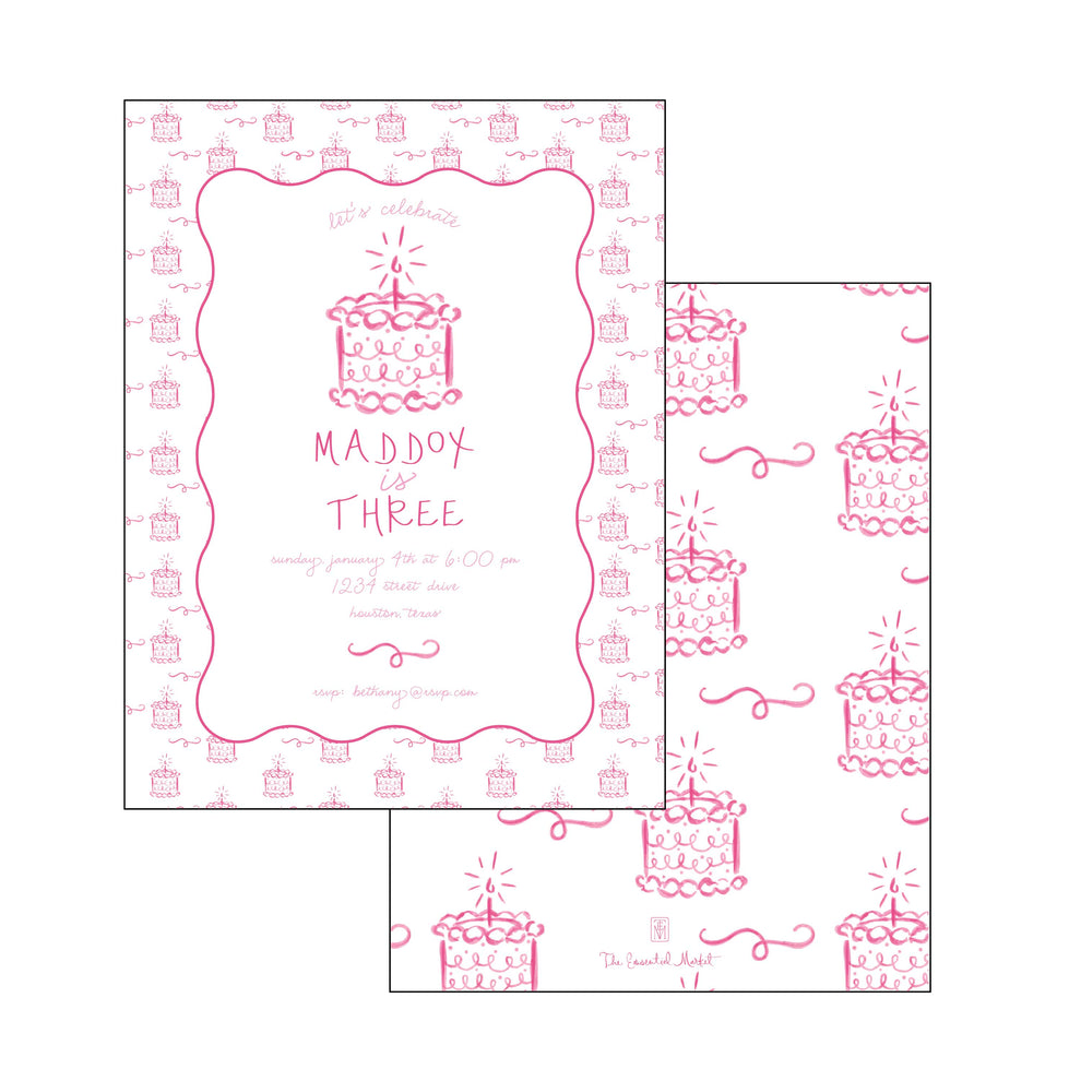 birthday cake party invitation personalized invitation – The Essential ...