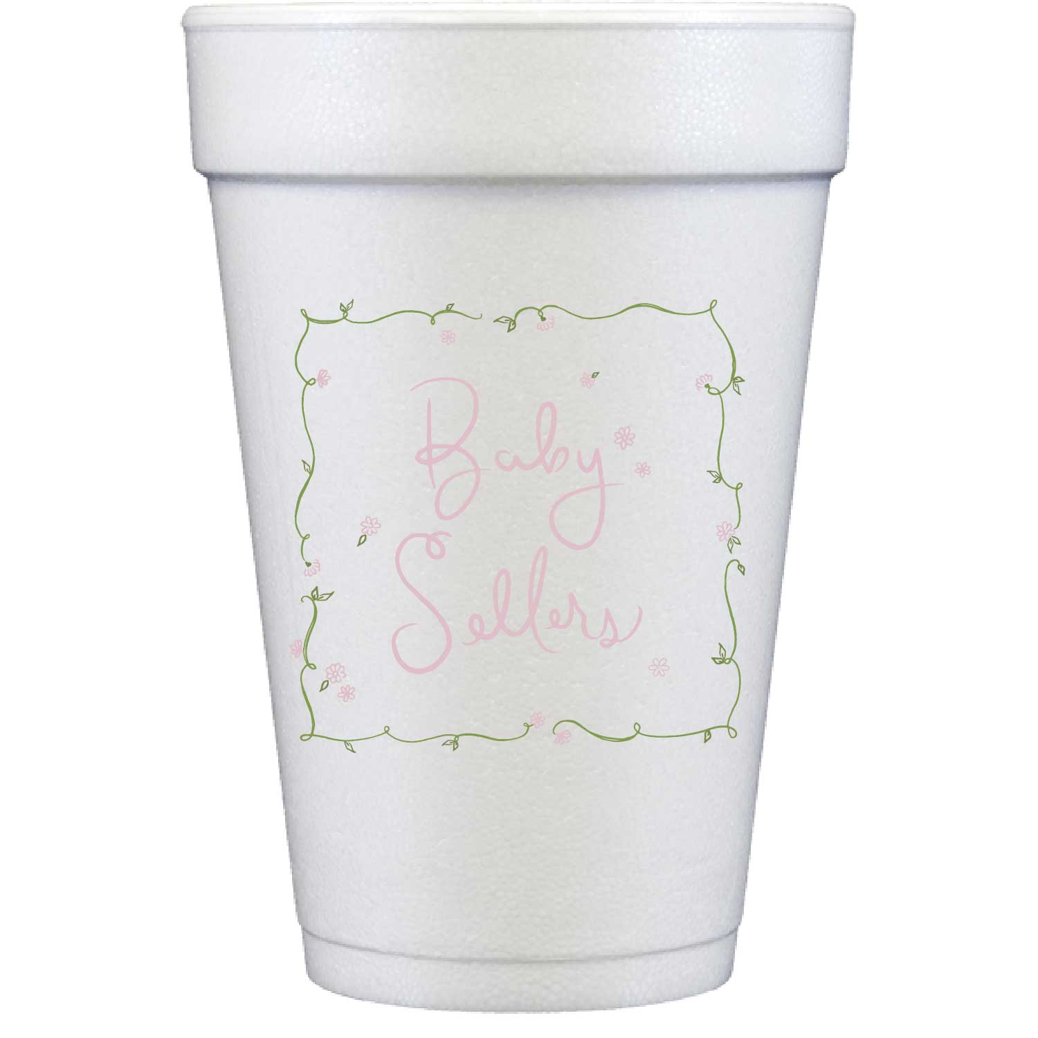 whimsical floral personalized styrofoam cups – The Essential Market