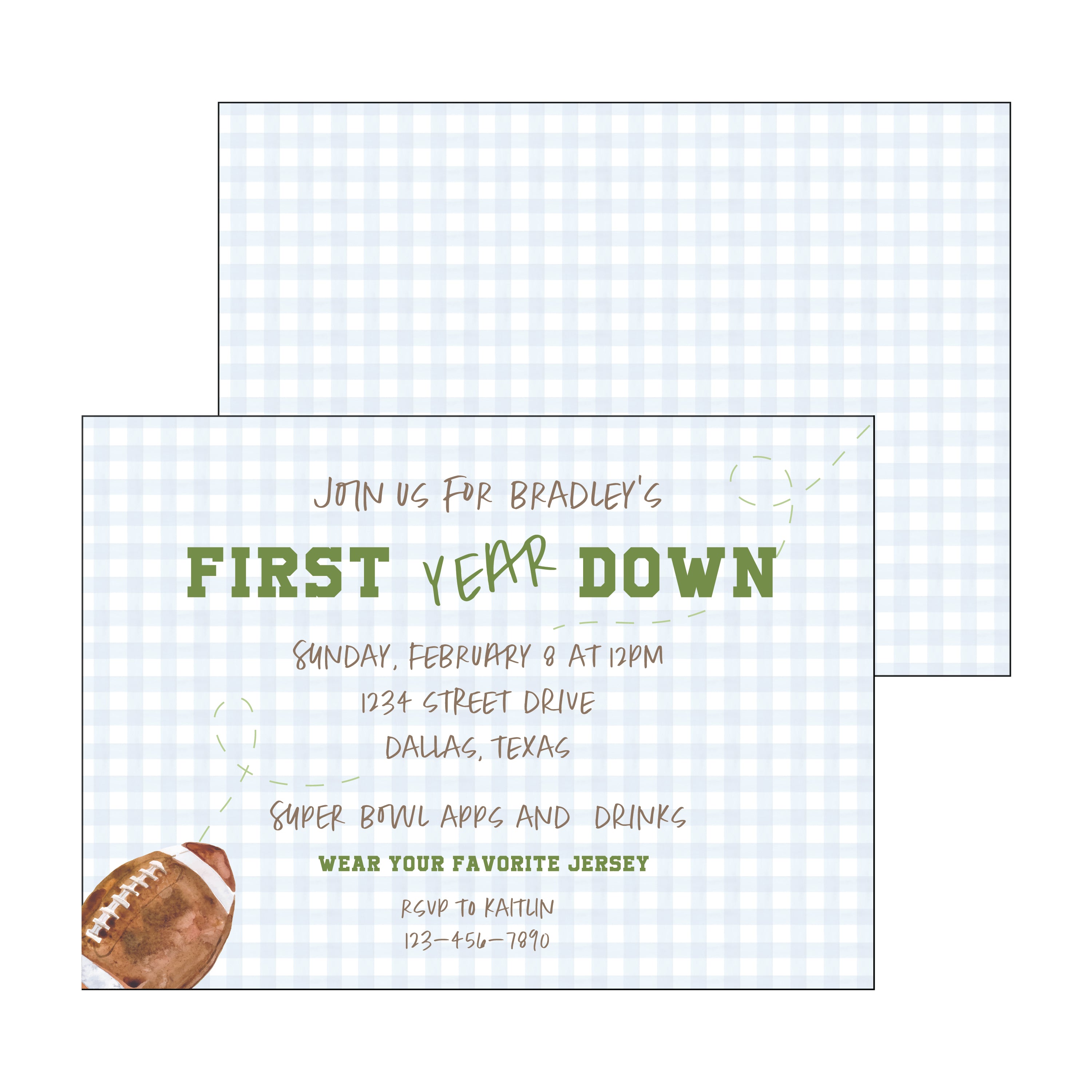 first year down holiday personalized invitation – The Essential Market