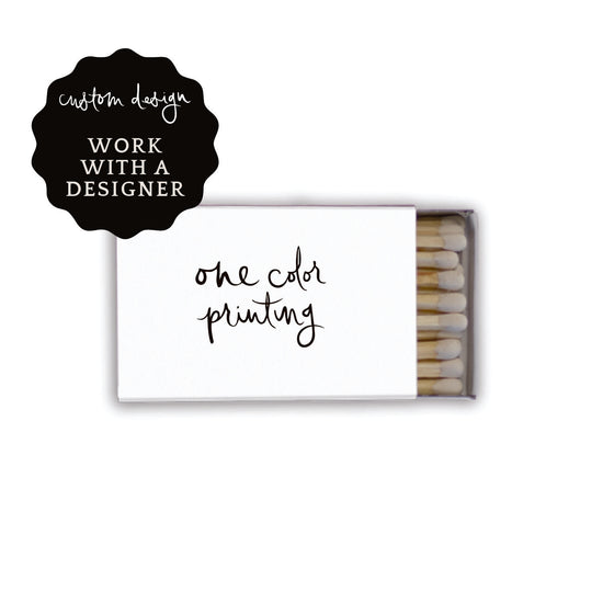 matchboxes | custom design | 1-color foil stamping – The Essential Market