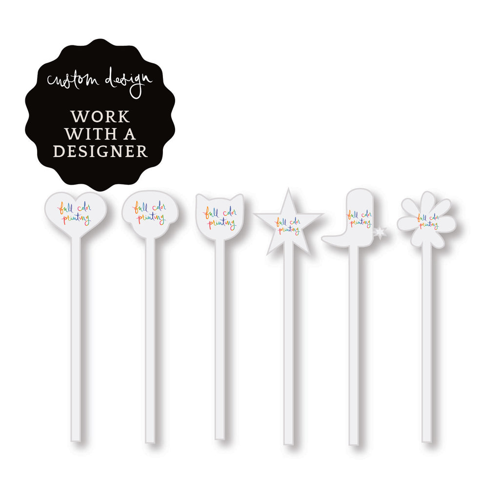 stir sticks | custom design | die-cut shape | full color/digital print ...