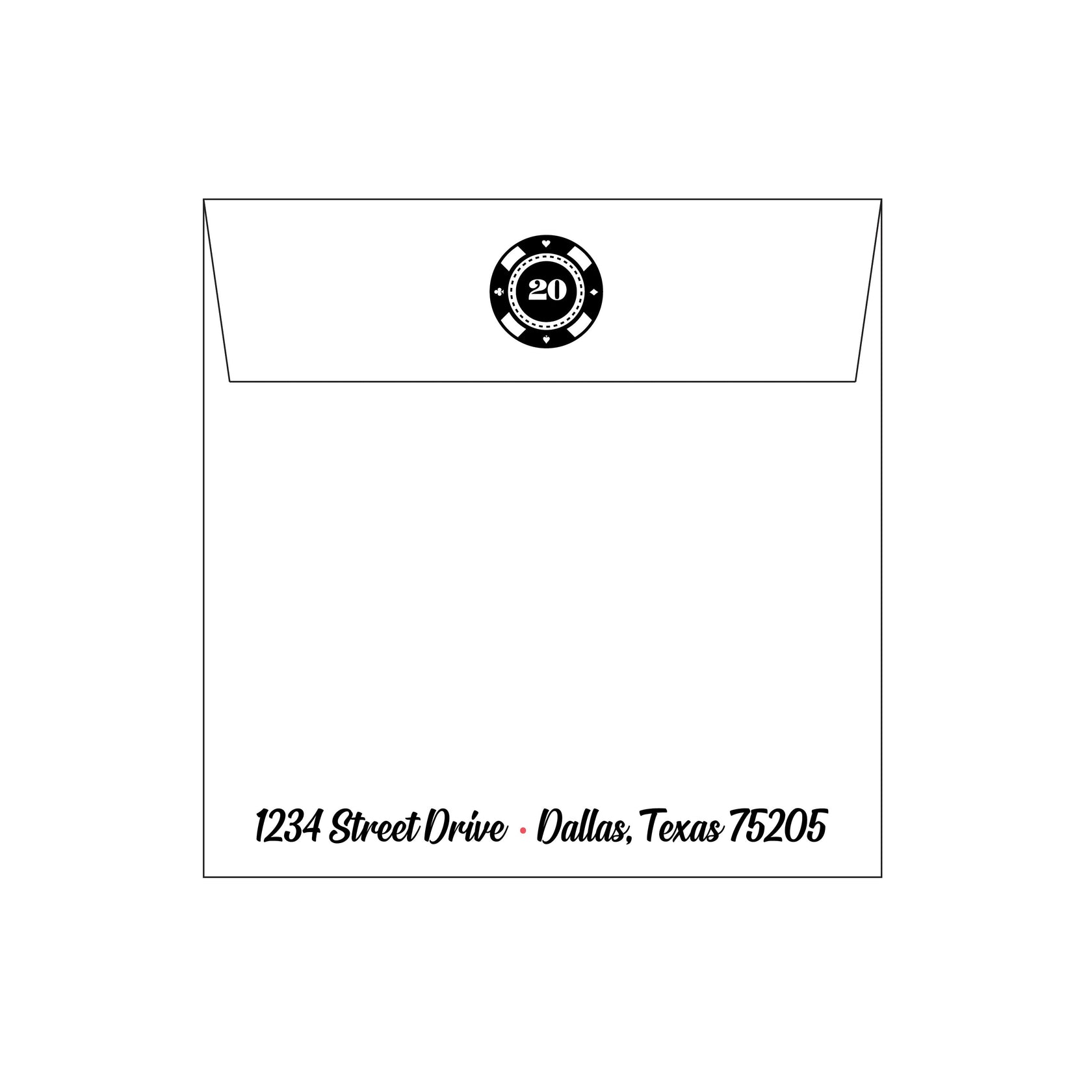 poker chip red personalized invitation – The Essential Market